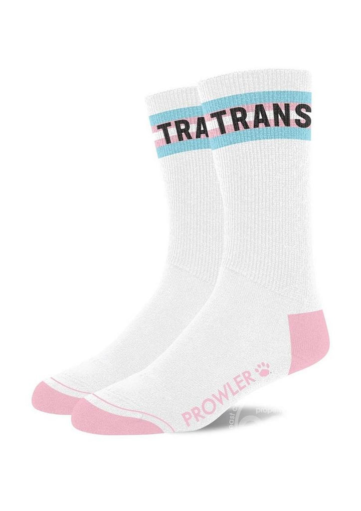 Prowler Trans Pride Socks in White | Lotus Blooms Sex Shop | Lotus Blooms